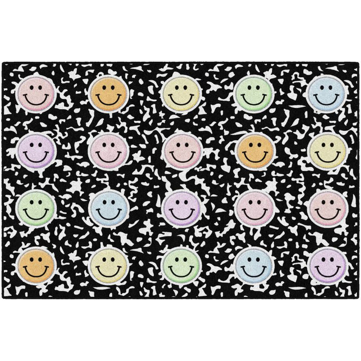 Composition Book with Pastel Smiley Faces Seating Classroom Rug
