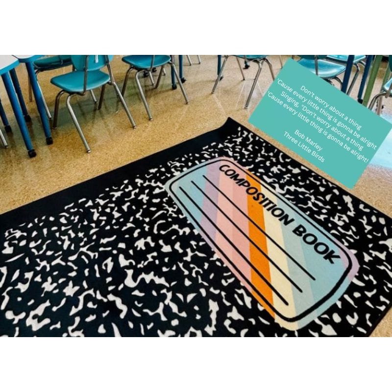 Composition Book Classroom Rug