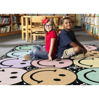 Pastel Rainbow Big Smiley Faces Notebook Rug