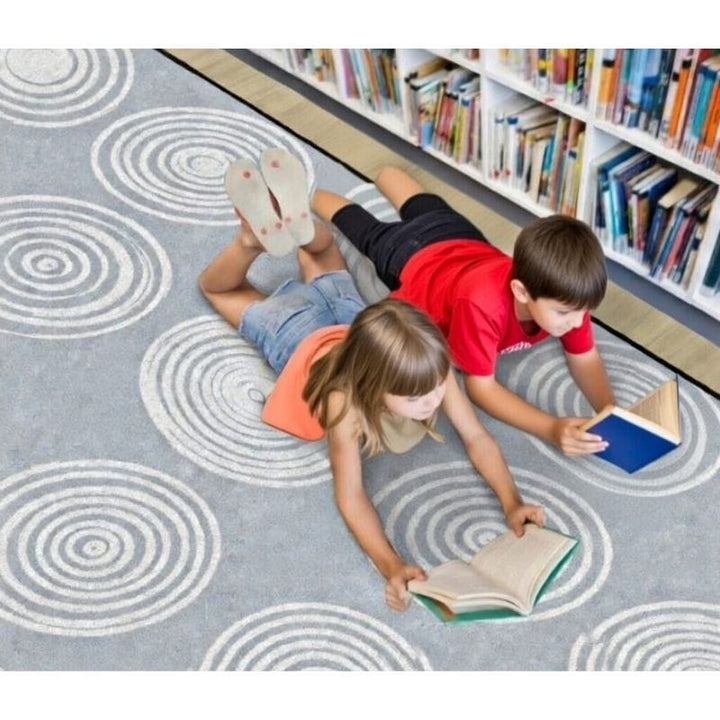 Grey & White Classroom Area Rug - Flagship Carpets USA