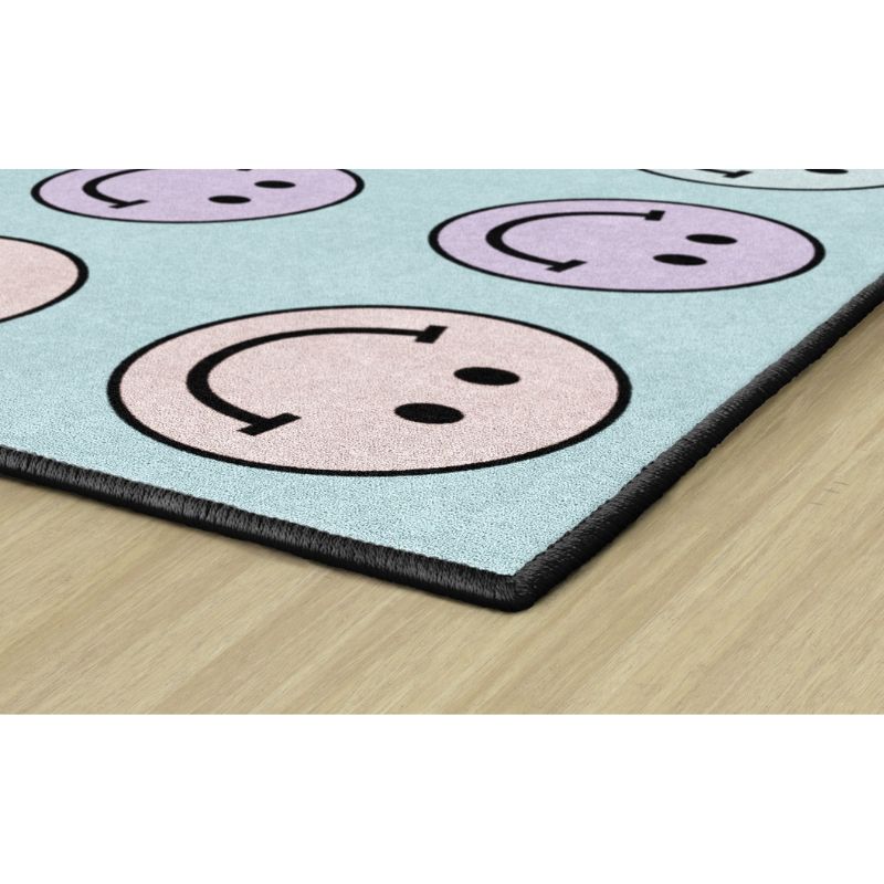 Pastel Rainbow Smiley Face Seating Rug
