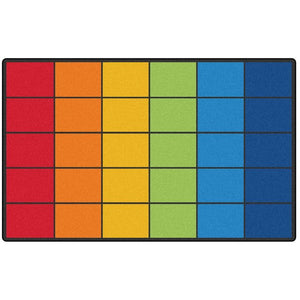 Rainbow Spots Criss Cross Classroom Seating Rug
