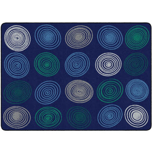 Cool Blue Seating Circles Classroom Rug - Flagship Carpets