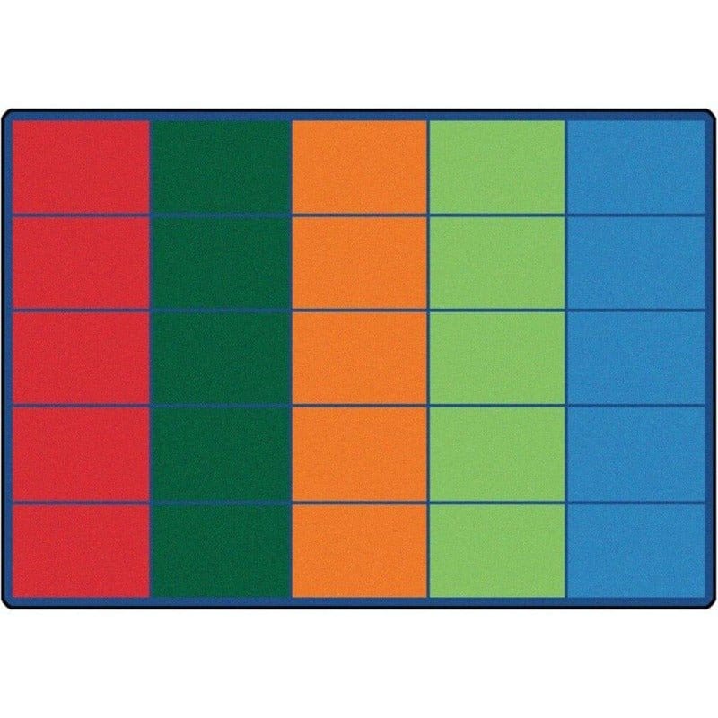 Colorful Rows Classroom Seating Grid Rug