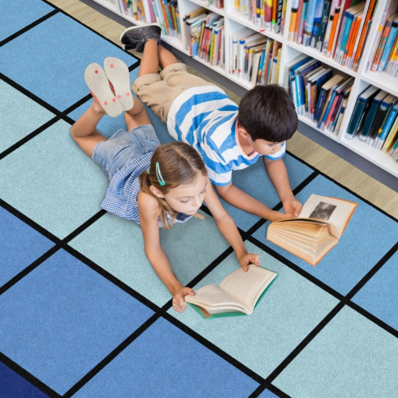 Ocean Horizon Seating Classroom Grid Rug